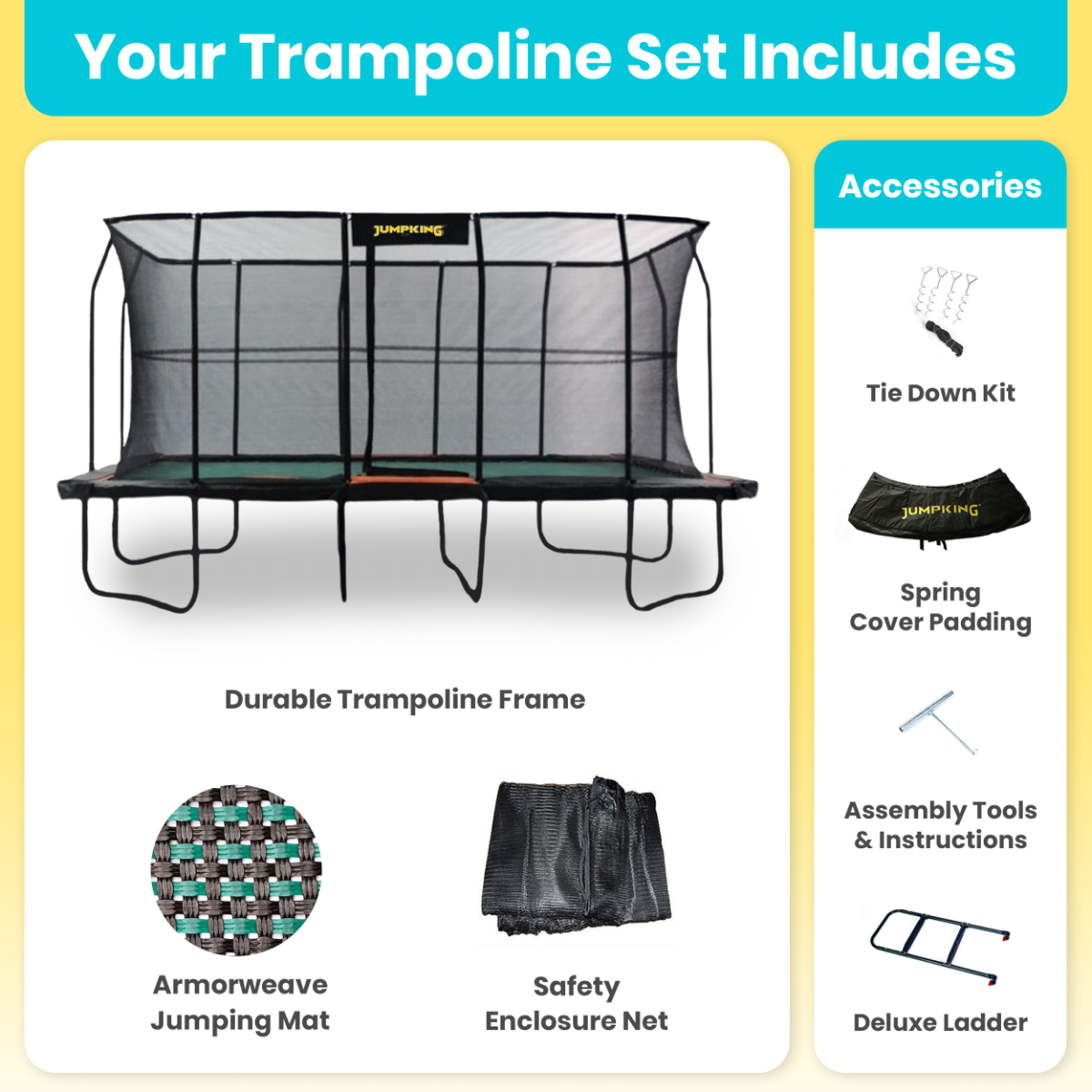 10ft x 18ft Ultra | Rectangular | JumpKing Trampolines